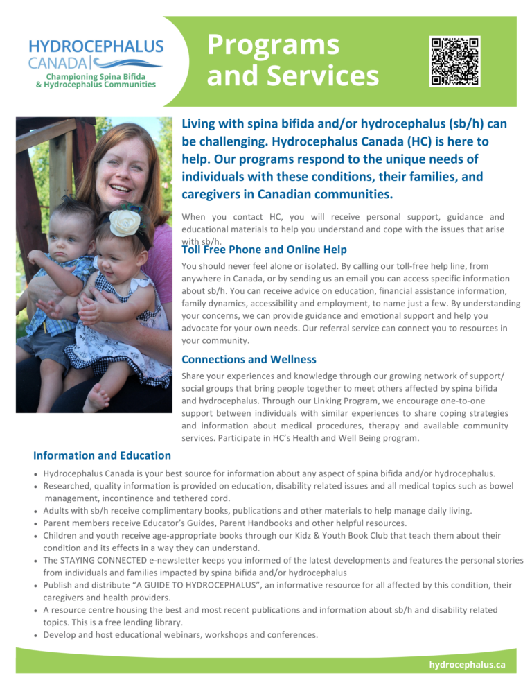 Programs and Services - Hydrocephalus Canada